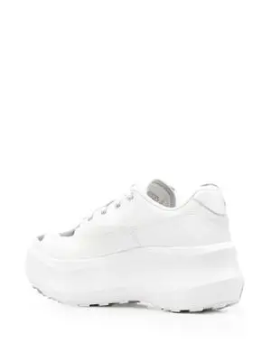 Comme Des Garçons Leather Platform Sneakers White