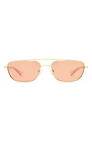 Le Specs Le Mimi 57mm Aviator Sunglasses - Gold/cinnamon Tint