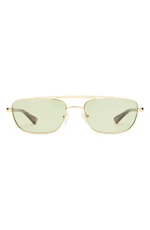 Le Specs Le Mimi 57mm Aviator Sunglasses - Gold/moss Mono