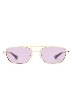 Le Specs Le Mimi 57mm Aviator Sunglasses - Gold/violet Mono
