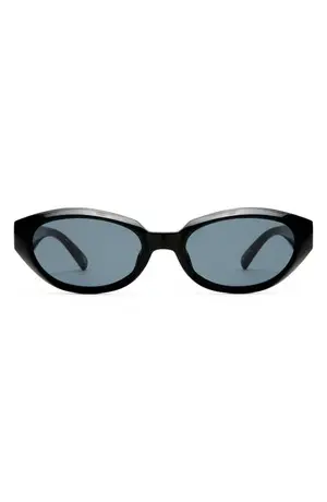 Le Specs Le Bijou Oval Sunglasses - Black/smoke Mono