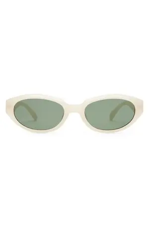Le Specs Le Bijou Oval Sunglasses - Milk/khaki Mono