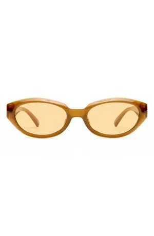 Le Specs Le Bijou Oval Sunglasses - Toffee/mustard Mono