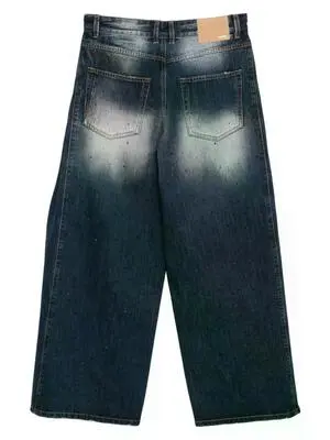 We11Done Rhinestone Straight-leg Jeans