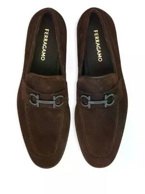 FERRAGAMO Gancini Suede Loafers
