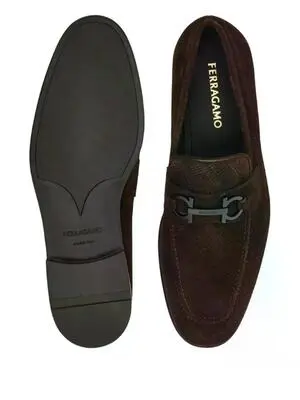 FERRAGAMO Gancini Suede Loafers