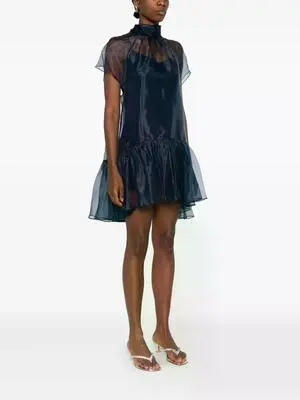Simkhai Beaux Ruffled Mini Dress - Blue