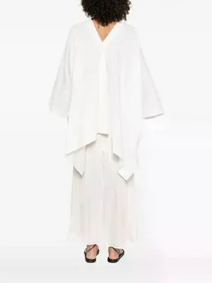 THE ROW Asymmetric V-neck Top - Neutrals