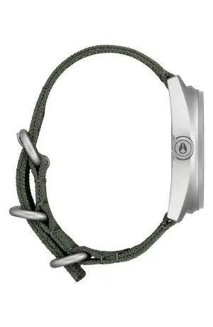 Nixon Clutch Webbing Strap Watch - Matte Silver/thyme