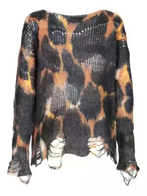 LANEUS Distressed Knit Sweater