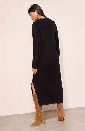 FRIENDS LIKE THESE Side Button Long Sleeve Sweater Dress