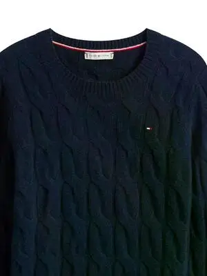 Tommy Hilfiger Cable Knit Crew Neck Sweater - Blue