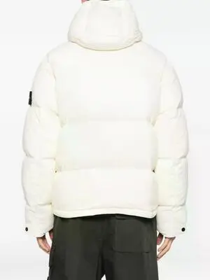 Stone Island Hooded Zip-up Jacket - White