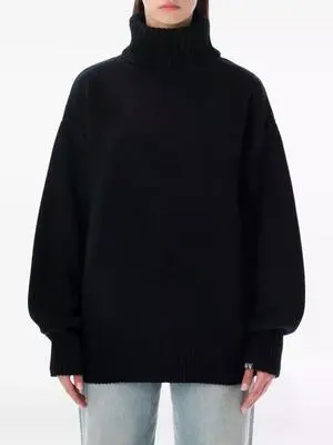 Extreme Cashmere Roll-neck Dropped-shoulders Sweater - Black