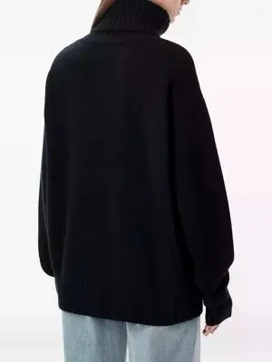 Extreme Cashmere Roll-neck Dropped-shoulders Sweater - Black