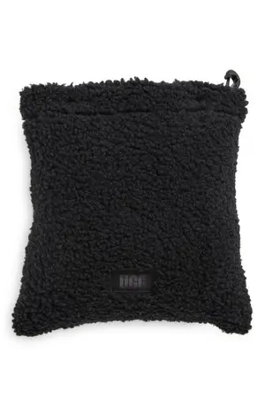 UGG Uggfluff Packable Quilted Faux Shearling Trim Scarf - Black