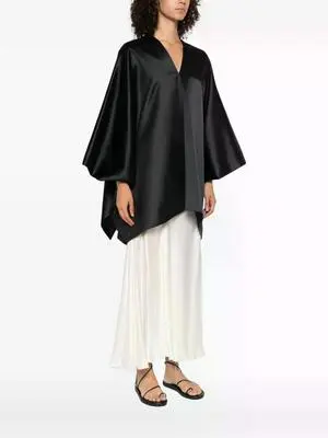 THE ROW V-neck Asymmetric Top - Black