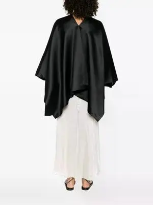 THE ROW V-neck Asymmetric Top - Black