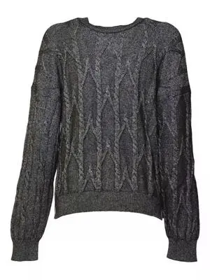 SOLOTRE Cable-knit V-neck Sweater