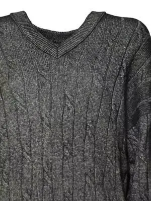 SOLOTRE Cable-knit V-neck Sweater