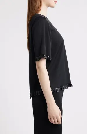Kobi Halperin Sequin Trim Silk Top