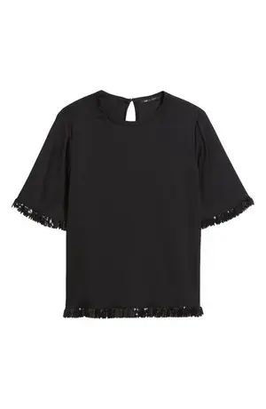 Kobi Halperin Sequin Trim Silk Top