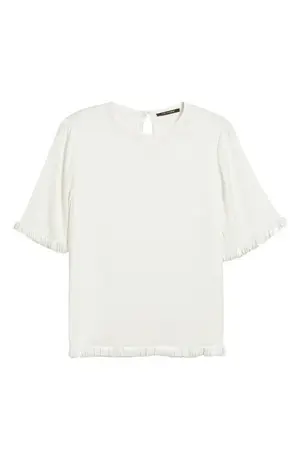 Kobi Halperin Sequin Trim Silk Top - Ivory