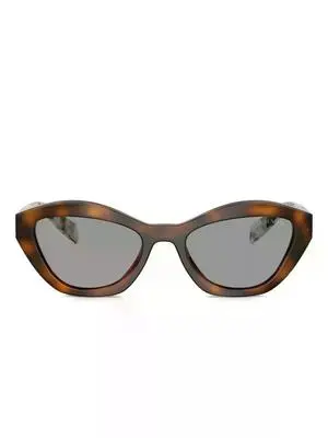 Prada Logo-detail Cat-eye Sunglasses - Brown