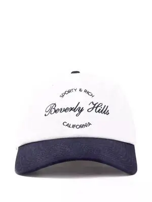 SPORTY & RICH Beverly Script Cap - White