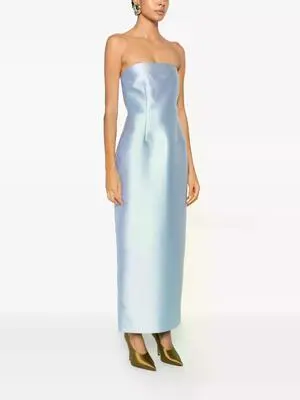 Solace London Renee Strapless Midi Dress - Blue