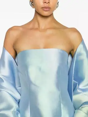Solace London Renee Strapless Midi Dress - Blue
