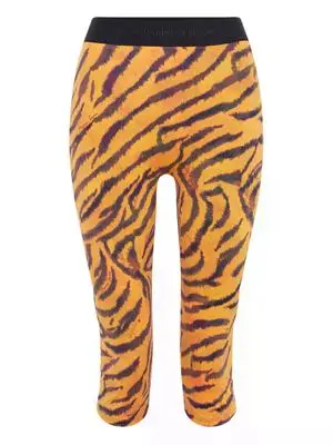 MARINE SERRE Tiger-print Trousers - Orange