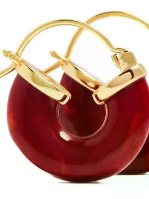 Anni Lu Gold Hoop Resin Earrings - Red