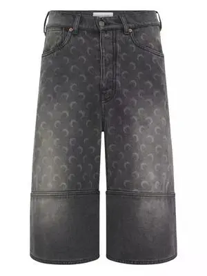 MARINE SERRE Moon Print Denim Shorts