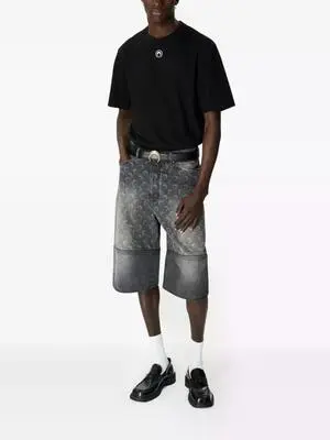 MARINE SERRE Moon Print Denim Shorts