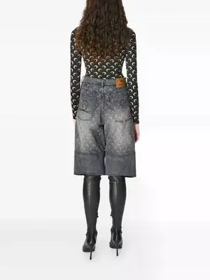 MARINE SERRE Moon Print Denim Shorts
