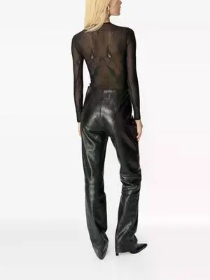MARINE SERRE Glossy Moon Trousers - Black