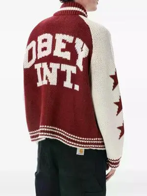 Obey Knitted Zip-up Cardigan