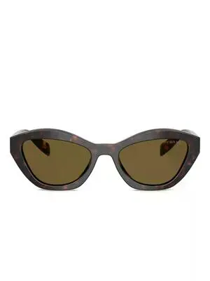Prada Logo-detail Cat-eye Sunglasses - Brown