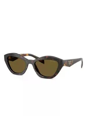 Prada Logo-detail Cat-eye Sunglasses - Brown