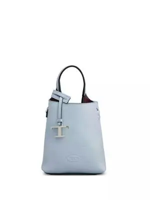TOD'S T-logo Leather Bucket Bag - Blue