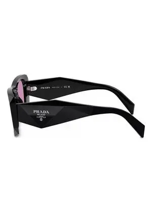 Prada Geometric Frame Sunglasses - Black