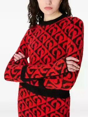 MARINE SERRE Moon Lozenge-knit Sweater