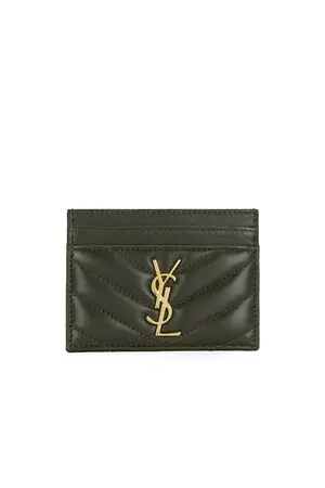 Saint Laurent Credit Card Case In Olive - Olive Wood