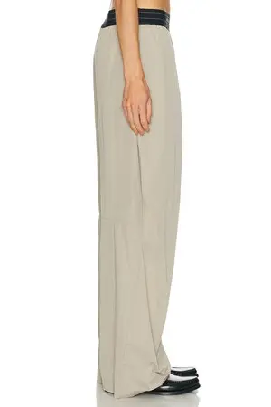 Alexander Wang Mid Rise Pleated Knee Pant - Stone