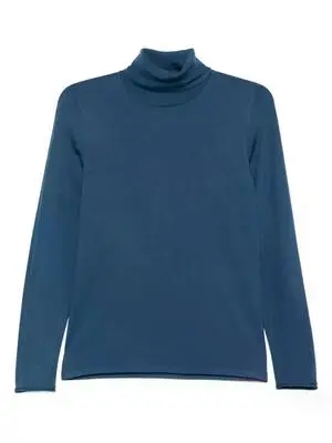 LE TRICOT PERUGIA Turtleneck Long-sleeved Sweater - Blue