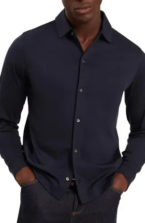 Ted Baker London Quillon Knit Cotton Button-up Shirt