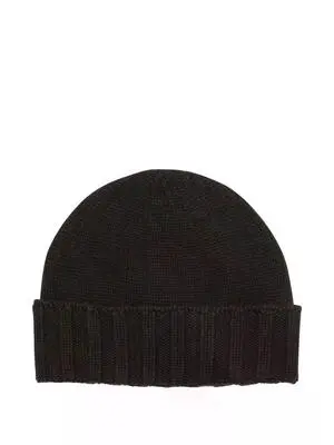 DRUMOHR Ribbed Cashmere Beanie - Brown