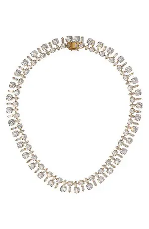 Nadri Stellar Bold Cubic Zirconia Collar Necklace - Gold