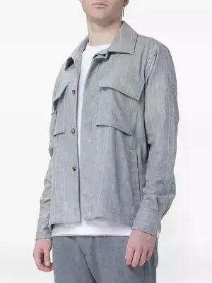 Eleventy Striped Pocket Shirt - Grey